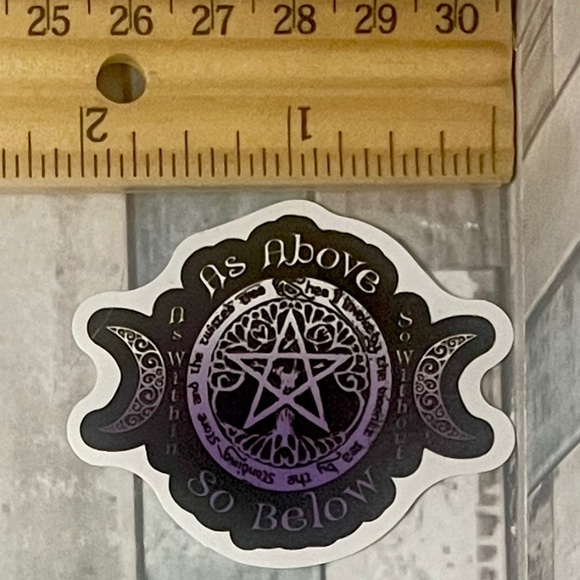 Office | 110 Pagan Pentagram Witch Reusable Waterproof Vinyl Sticker ...
